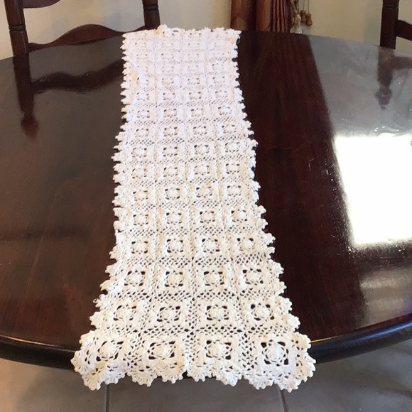 Dining | Vintage Crochet Lace Table Runner | Poshmark